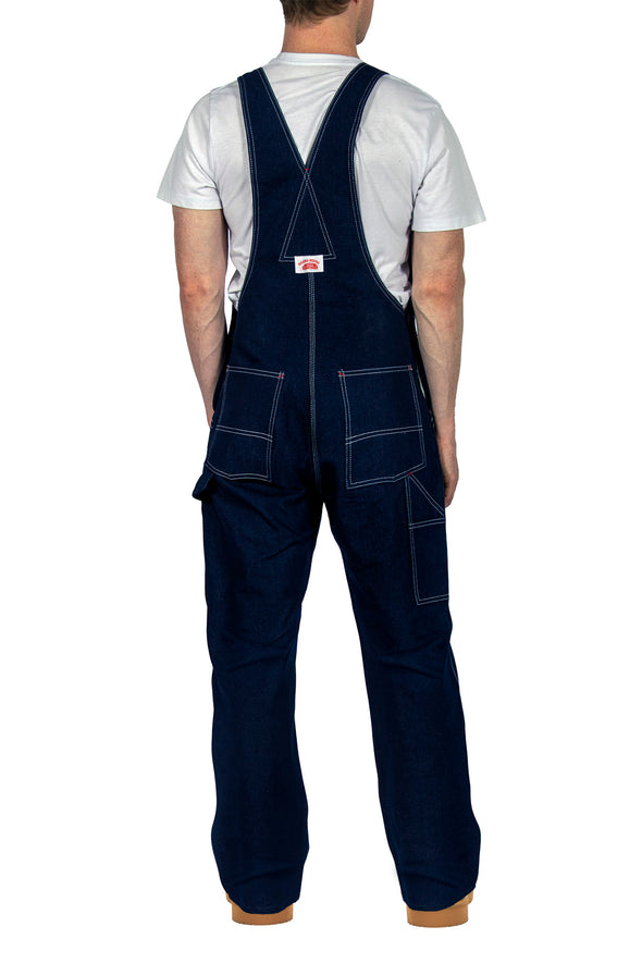 Round House Bib Overalls #966 Classic Blue Denim - Button Fly (Big Siz ...